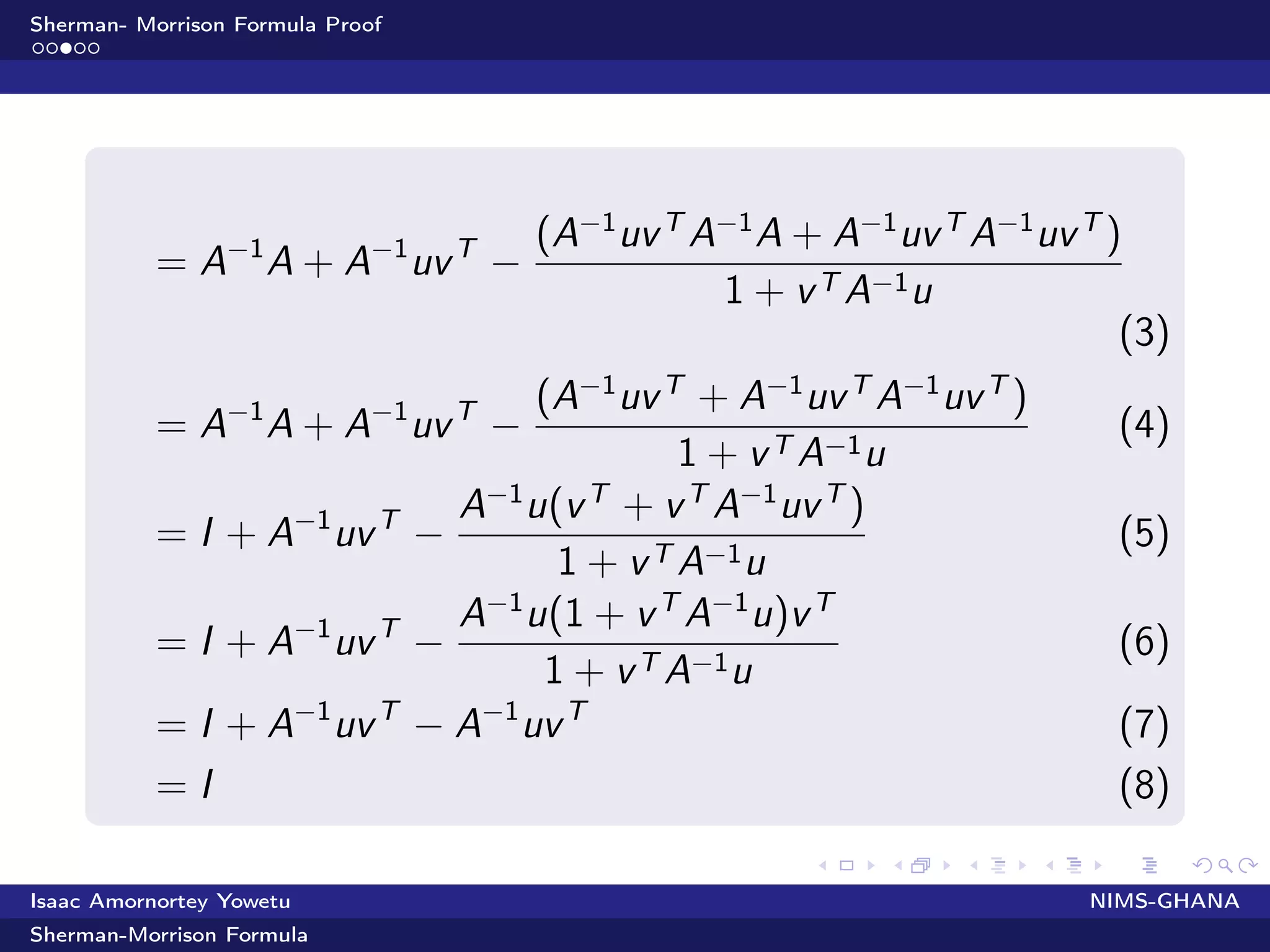 Sherman-Morrison Formula Proof | PDF