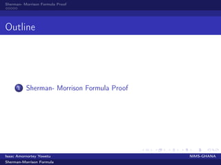 Sherman-Morrison Formula Proof | PDF