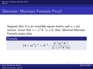 Sherman-Morrison Formula Proof | PDF