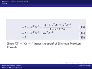 Sherman-Morrison Formula Proof | PDF