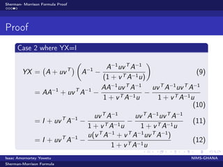 Sherman-Morrison Formula Proof | PPT