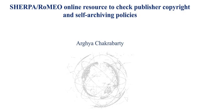 SHERPA-RoMEOOpenAccessDatabasePresentation.pptx | Desktop Publishing ...