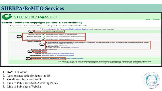 SHERPA-RoMEOOpenAccessDatabasePresentation.pptx | Desktop Publishing ...