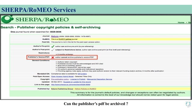 SHERPA-RoMEOOpenAccessDatabasePresentation.pptx | Desktop Publishing ...