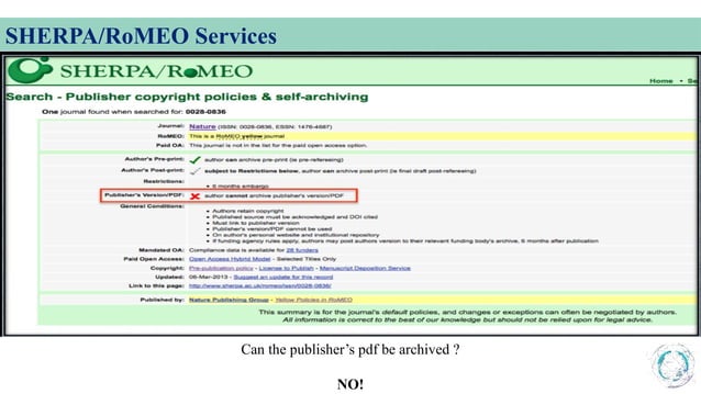 SHERPA-RoMEOOpenAccessDatabasePresentation.pptx | Desktop Publishing ...