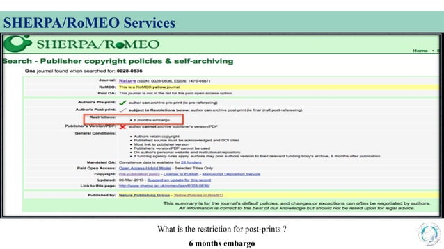 SHERPA-RoMEOOpenAccessDatabasePresentation.pptx | Desktop Publishing ...
