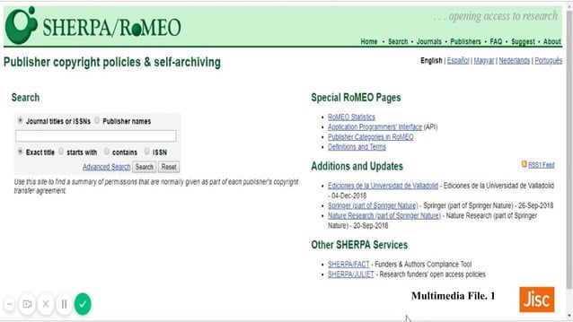 SHERPA-RoMEOOpenAccessDatabasePresentation.pptx | Desktop Publishing ...