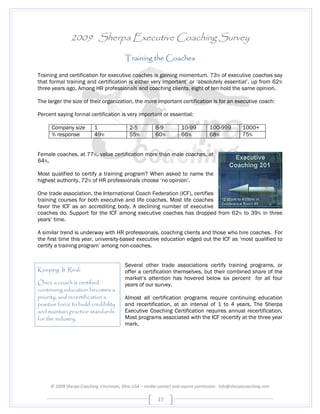 Sherpa Executive Coaching Survey2009 | PDF | Business Administration ...