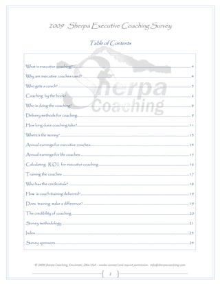 Sherpa Executive Coaching Survey2009 | PDF | Business Administration ...