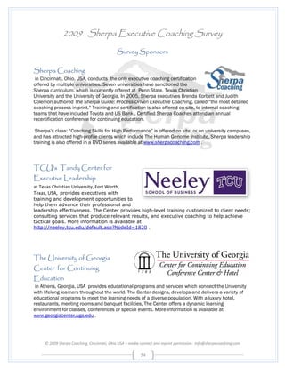 Sherpa Executive Coaching Survey2009 | PDF | Business Administration ...