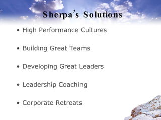 Sherpa Higher Performance An Introduction | PPT