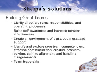 Sherpa Higher Performance An Introduction | PPT