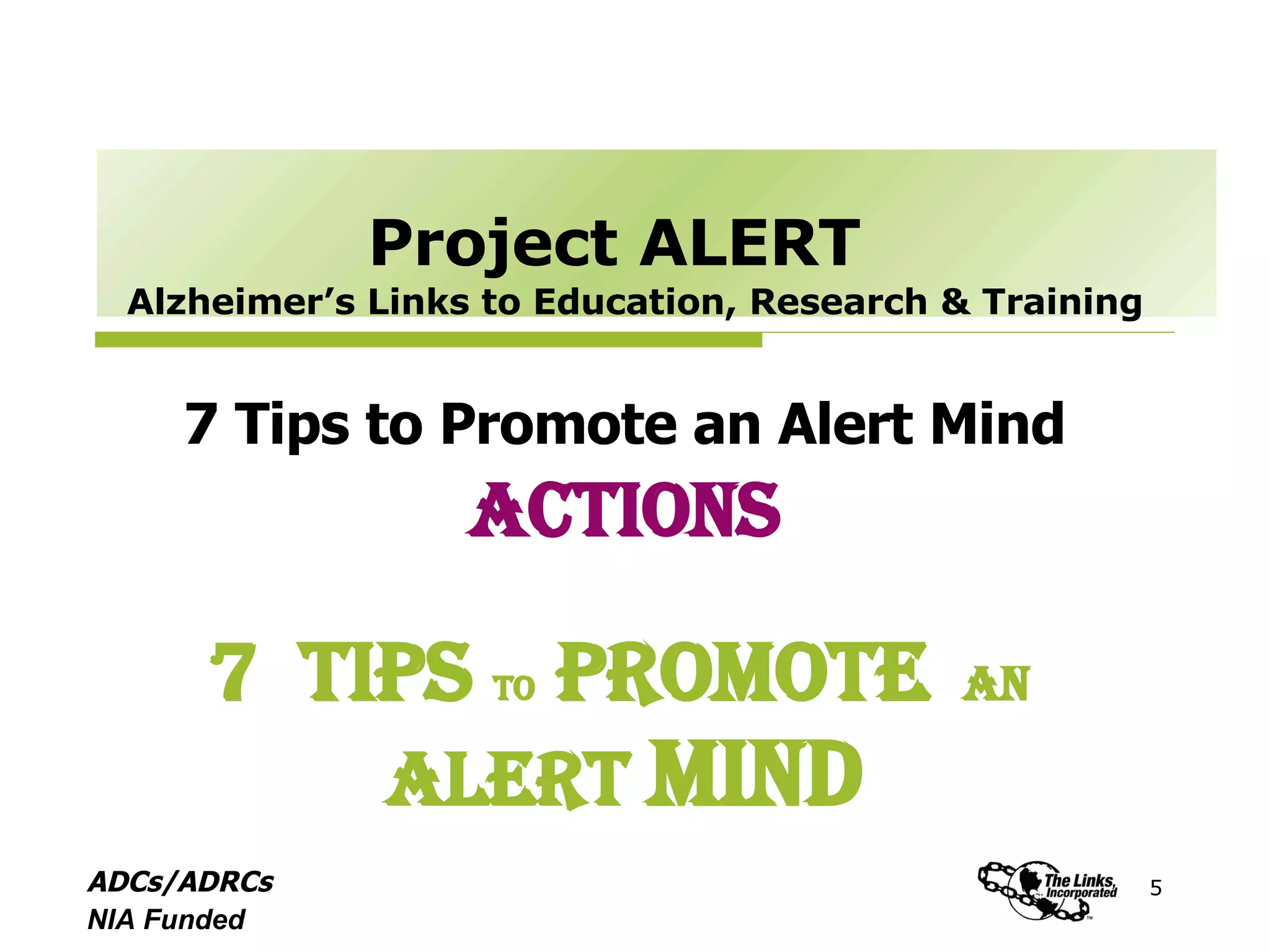 Project Alert 7 Tips | PPT