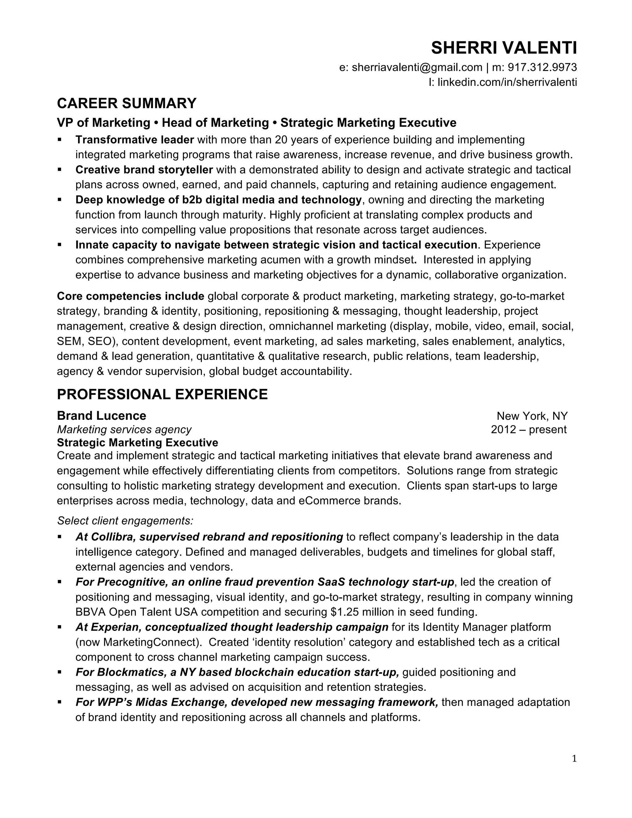 Sherri Valenti | Resume | PDF