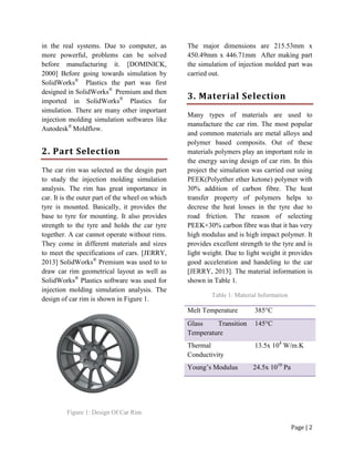 Injection Molding Simulation Analysis of Car Rim Using SolidWorks ...