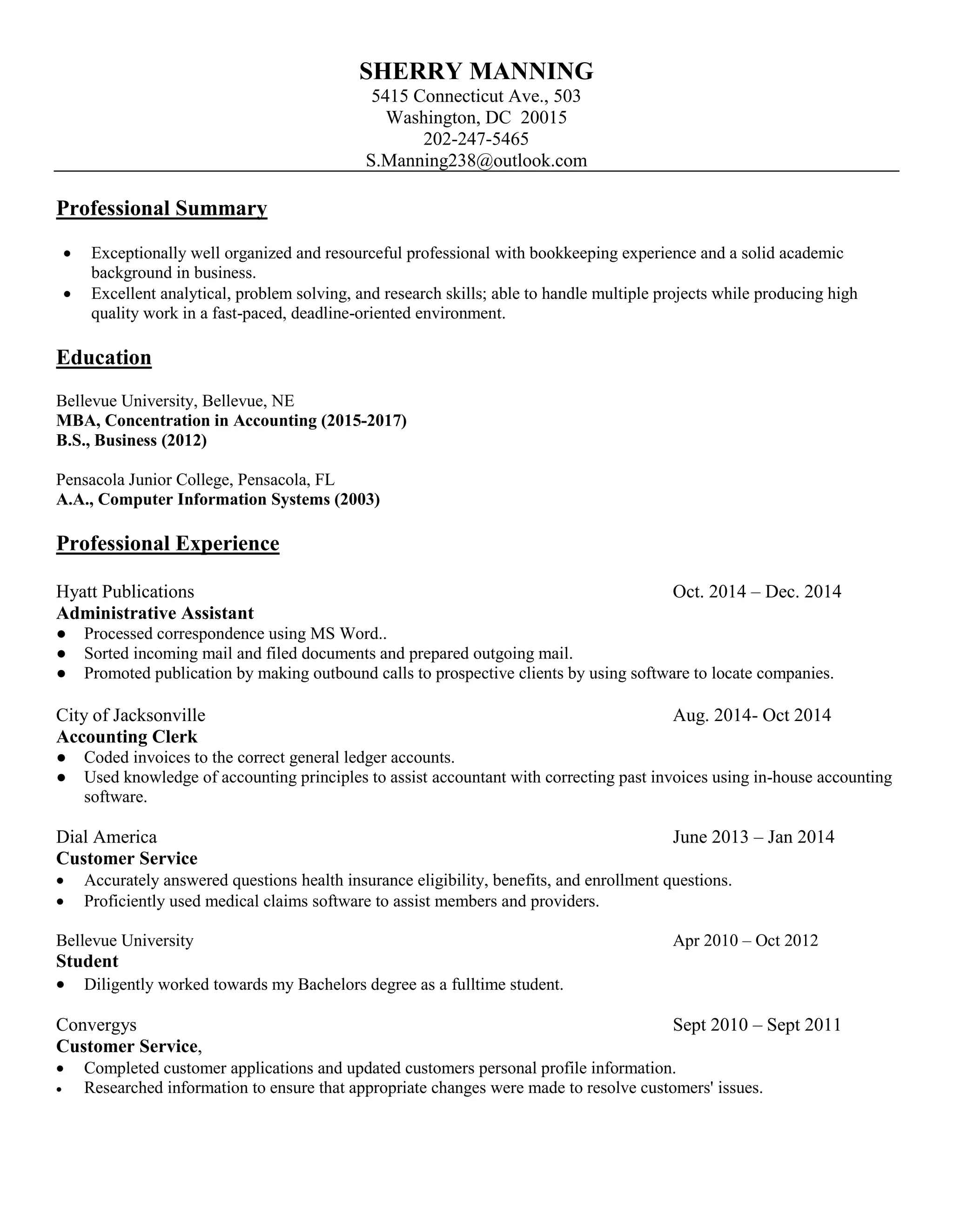 Sherry Manning Resume | PDF