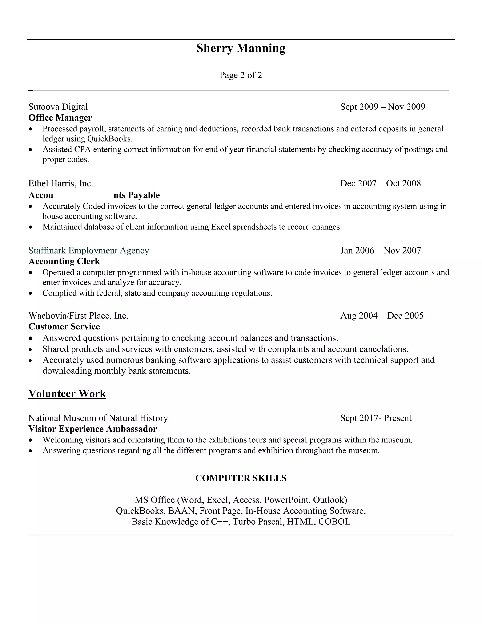 Sherry Manning Resume | PDF