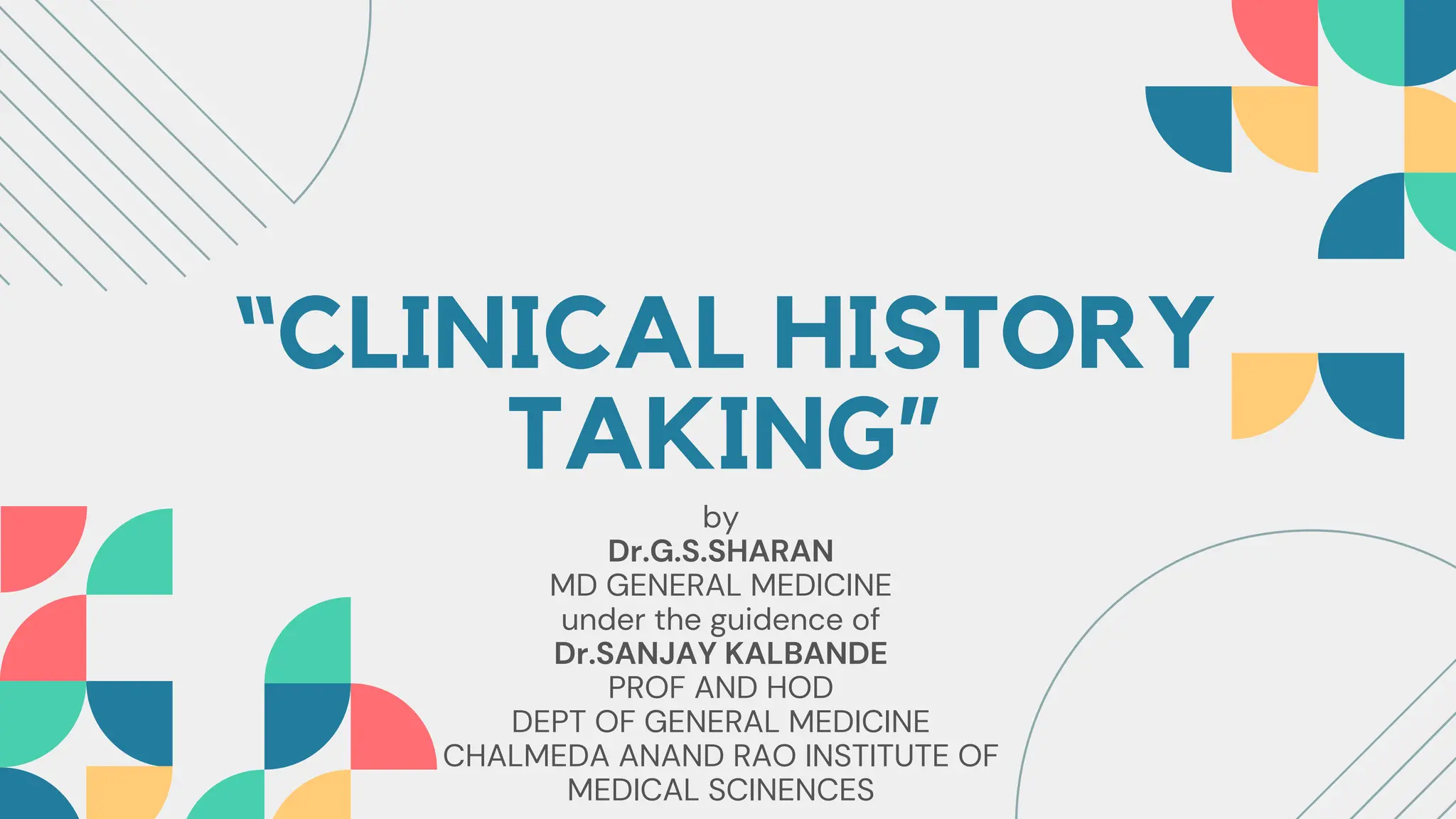 SHARAN SS2 GENERAL MEDICINE HISTORY TAKING IN OPD | PPT