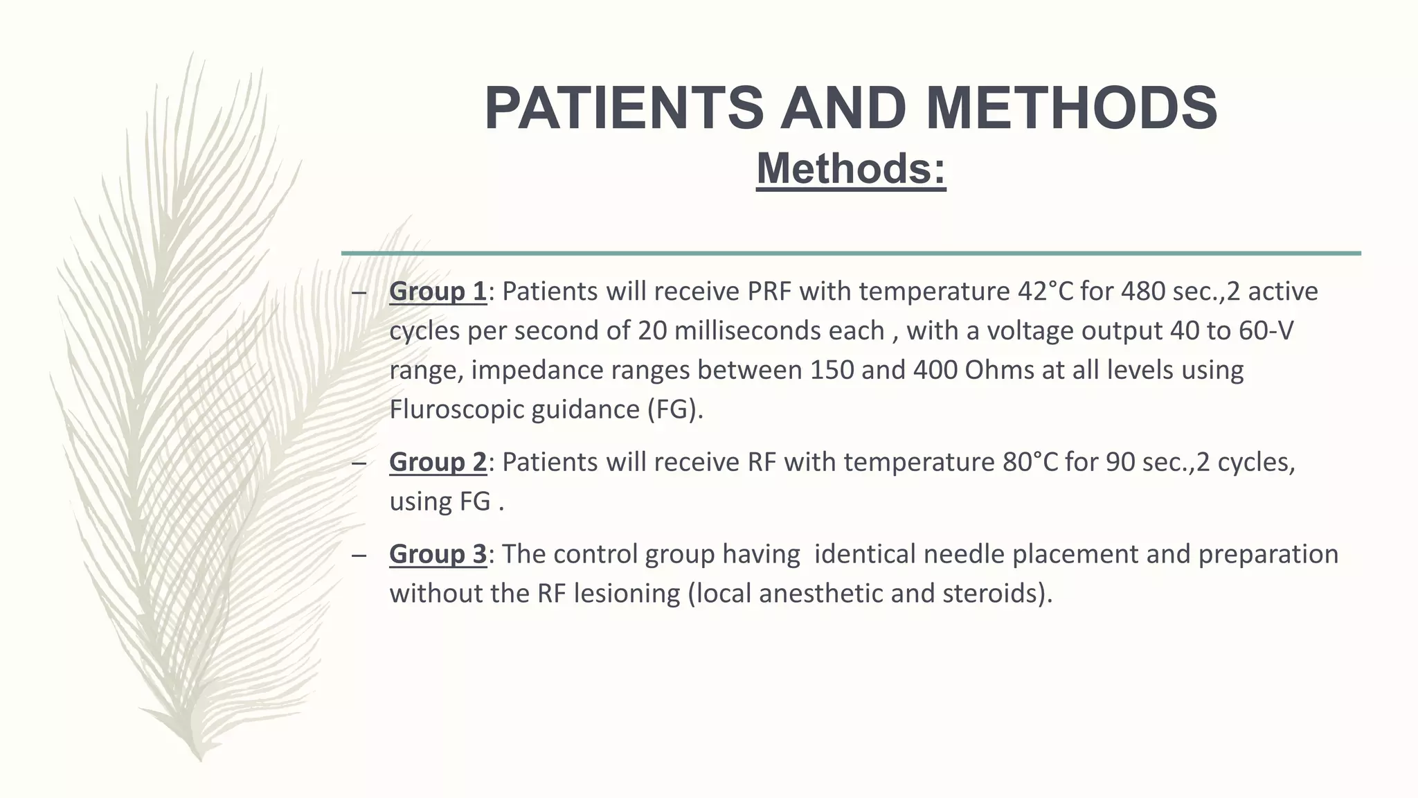 Comparison between Dorsal Root Ganglion Thermal Radiofrequency versus ...