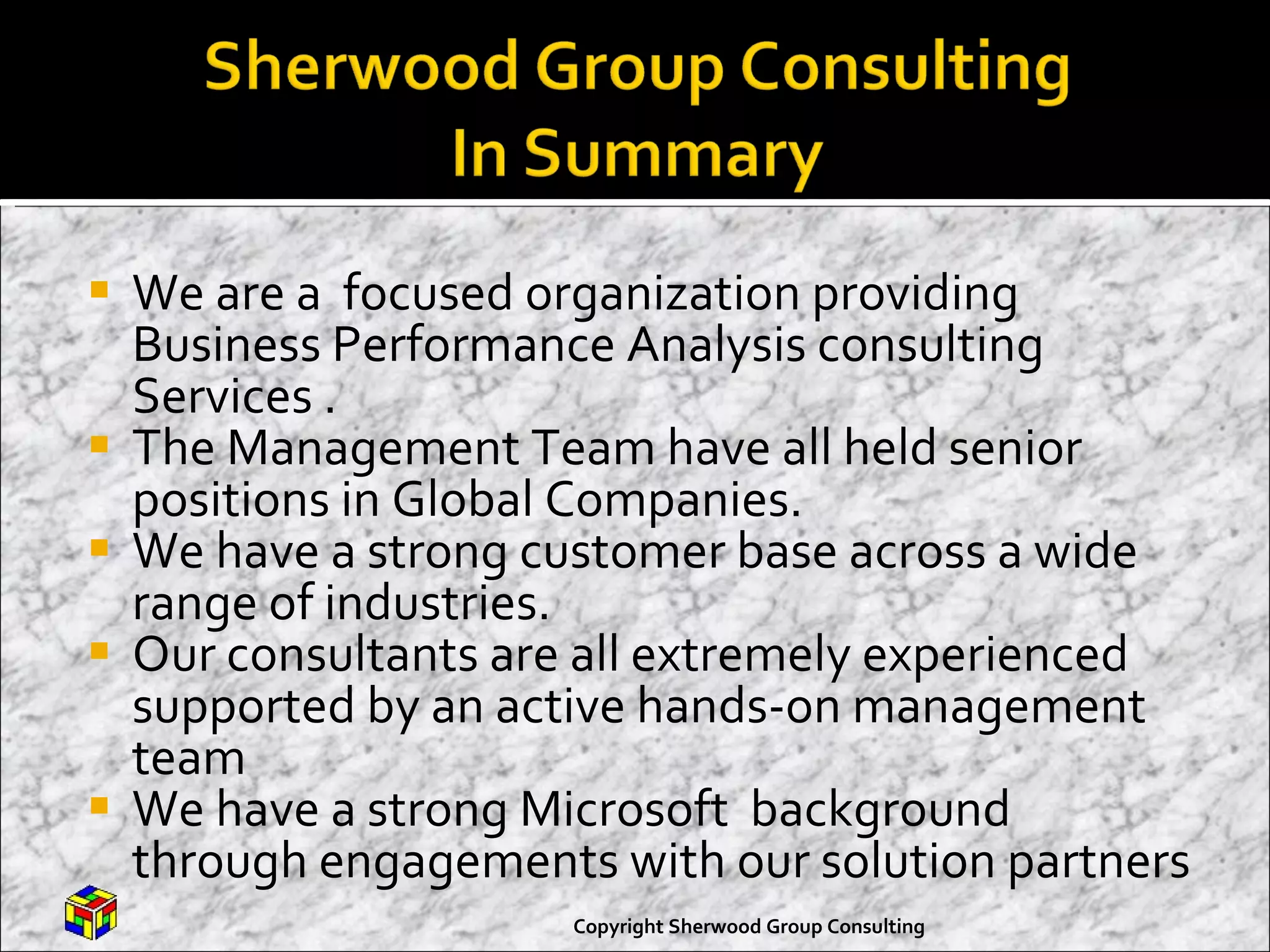 Sherwood Group Consulting Overview | PPT