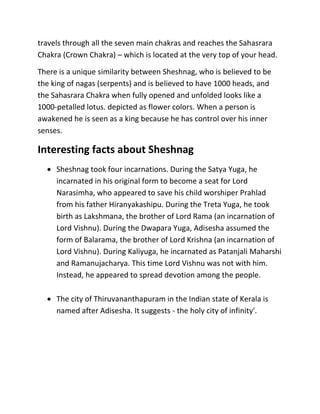 Sheshnag: Story, method of worship, importance, and Sheshnag | PDF