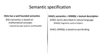ShEx vs SHACL | PPTX | Programming Languages | Computing