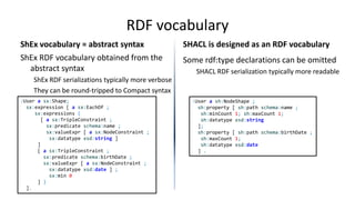 ShEx vs SHACL | PPTX | Programming Languages | Computing