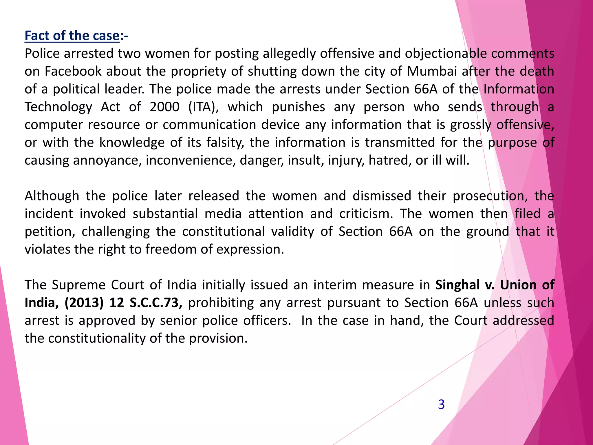 Sheya Singhal vs union of india case.ppt