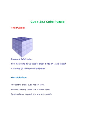 Mathematics Puzzles | DOCX