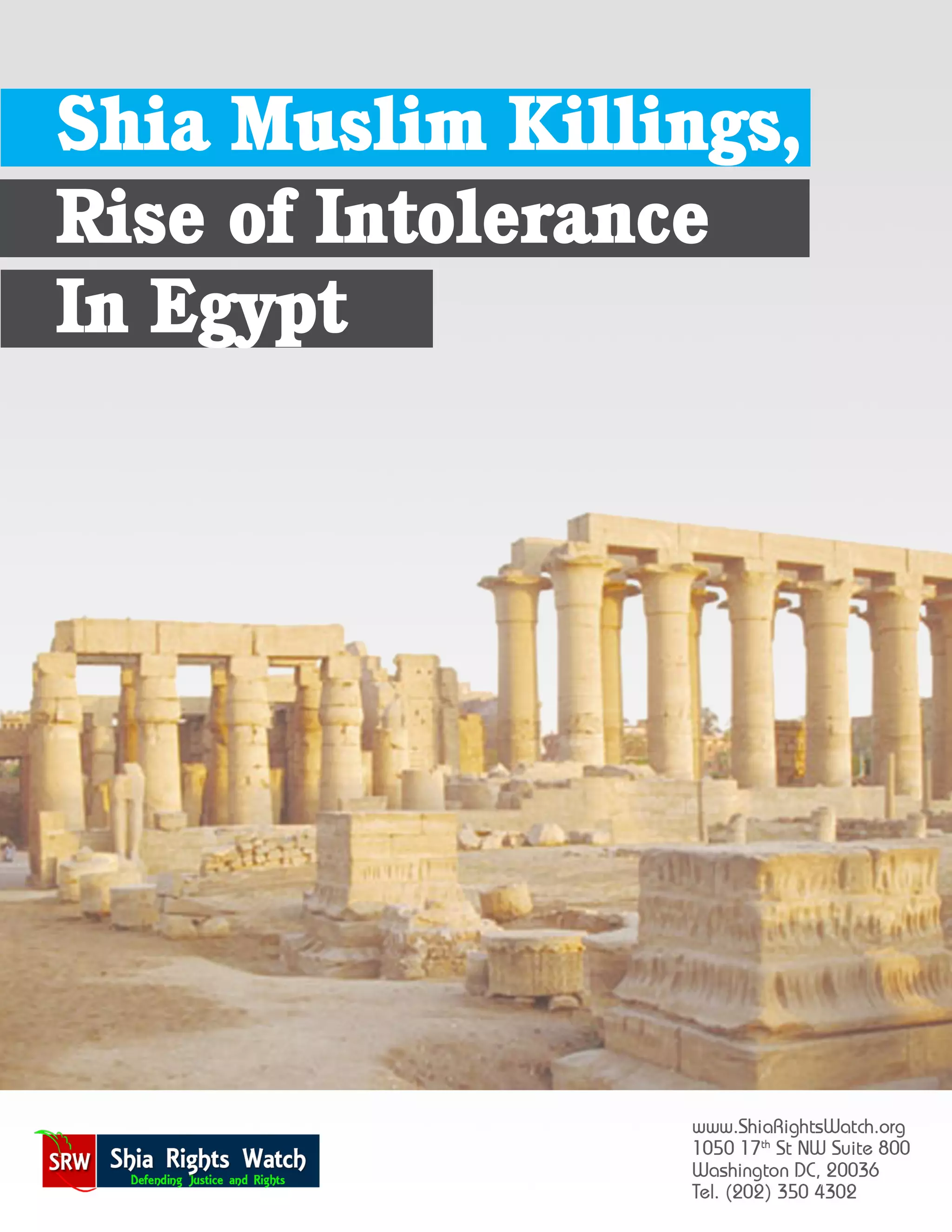 Shia muslims killing rise of intolerance in egypt | PDF