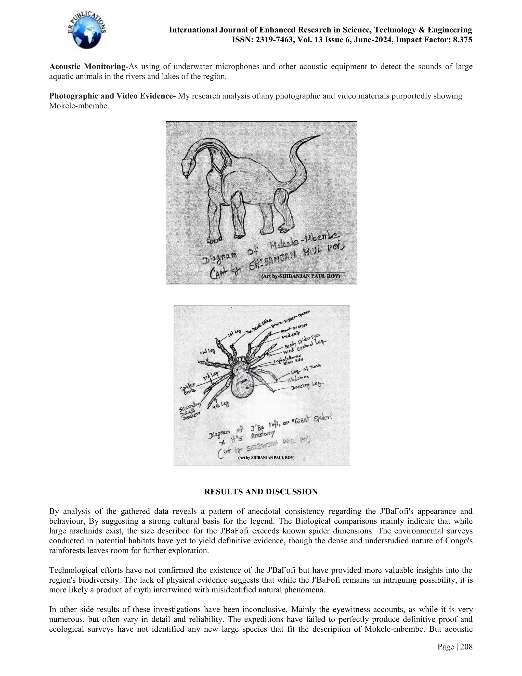 Evaluation and Identification of J'BaFofi the Giant Spider of Congo and ...