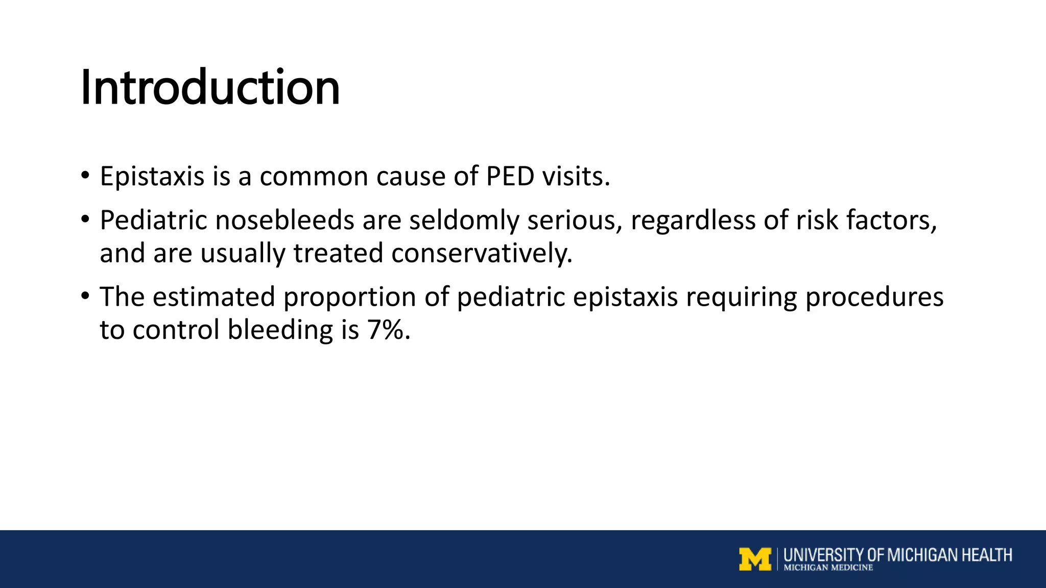 Acute Management of Pediatric Epistaxis in the Emergency Department | PPTX