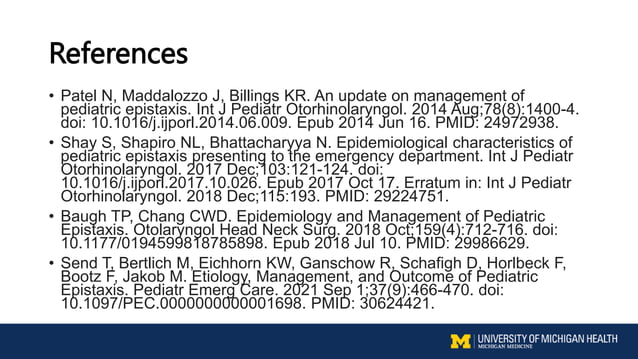 Acute Management of Pediatric Epistaxis in the Emergency Department | PPT