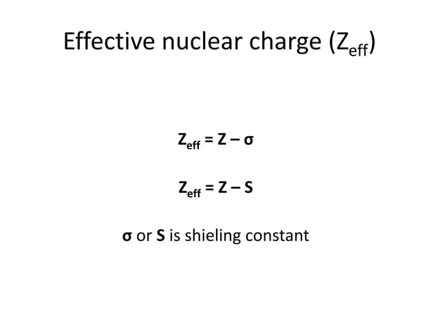 Shielding or screening effect | PPTX | Chemistry | Science