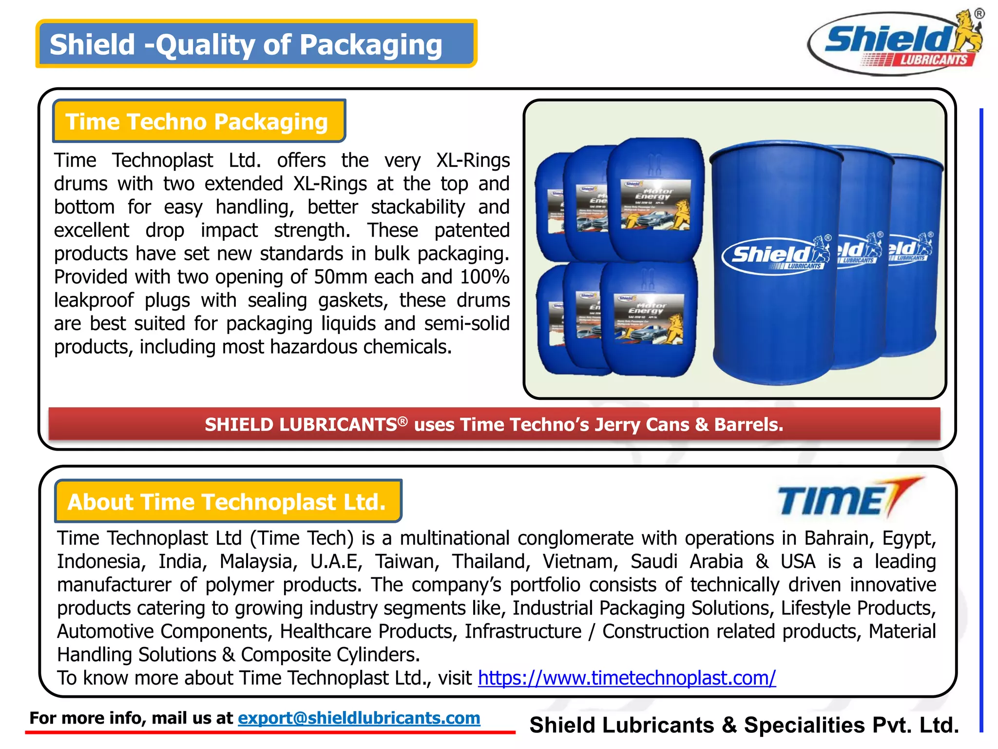 Shield lubricants corporate profile & exportpolicy | PDF