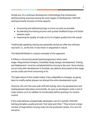 Shift-Left Testing and Its Role in Accelerating QA Cycles | PDF