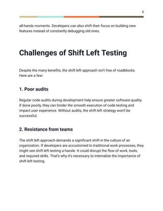 Shift-Left Testing and Its Role in Accelerating QA Cycles | PDF