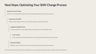 Shift change checklist with eAuditor Audits & Inspections | PDF