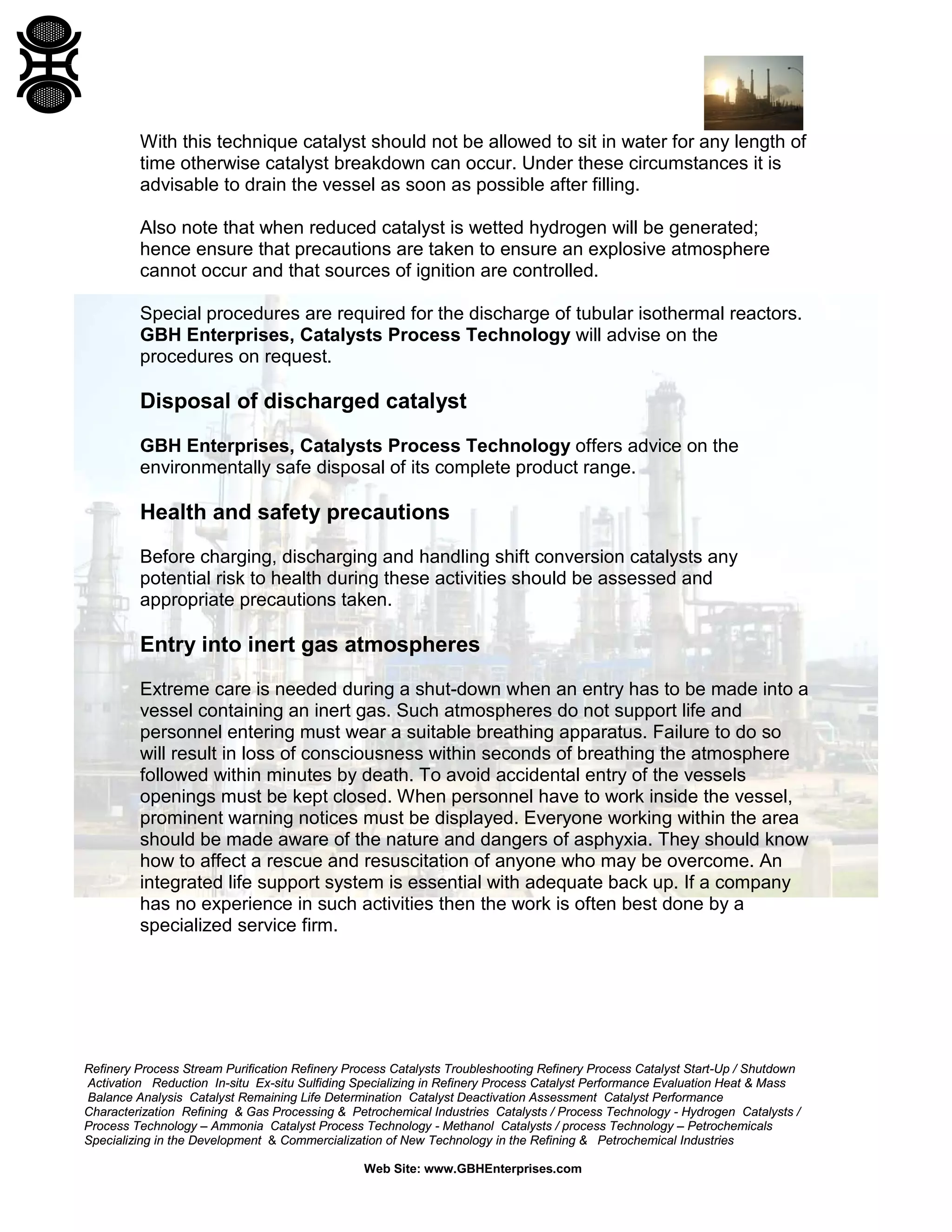 Shift Conversion Catalysts - Operating Manual | PDF