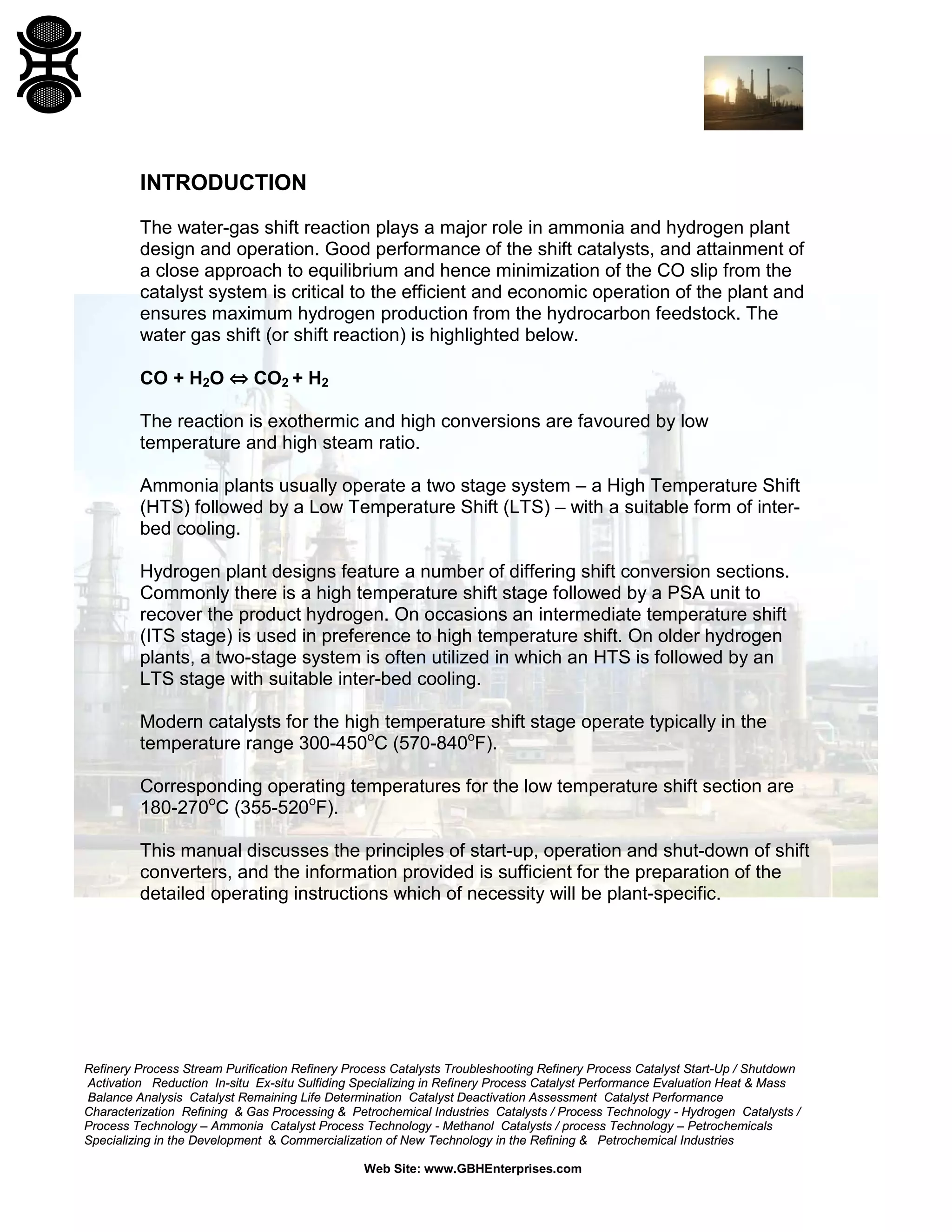 Shift Conversion Catalysts - Operating Manual | PDF