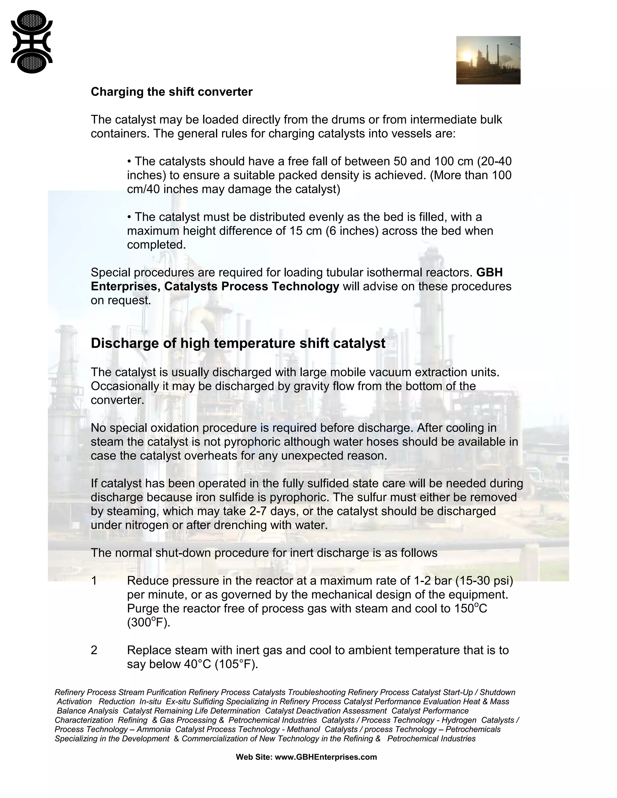 Shift Conversion Catalysts - Operating Manual | PDF