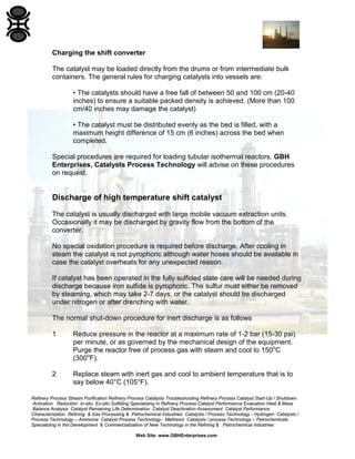 Shift Conversion Catalysts - Operating Manual | PDF