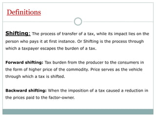Shifting and incidence of taxes | PPTX