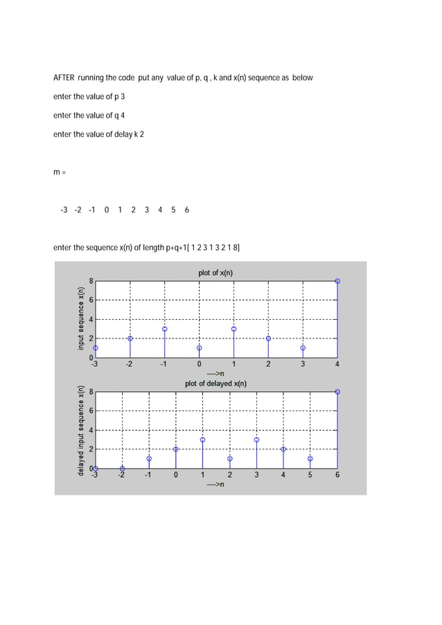 MATLAB CODE OF Shifting sequence | PDF
