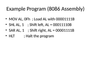 Shift_Instructions 8086 full explained hh | PPTX