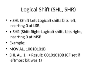 Shift_Instructions 8086 full explained hh | PPTX
