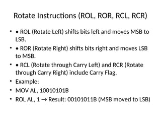 Shift_Instructions 8086 full explained hh | PPTX