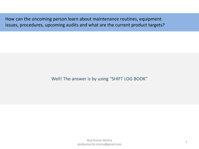 SHIFT LOG BOOK | PPT