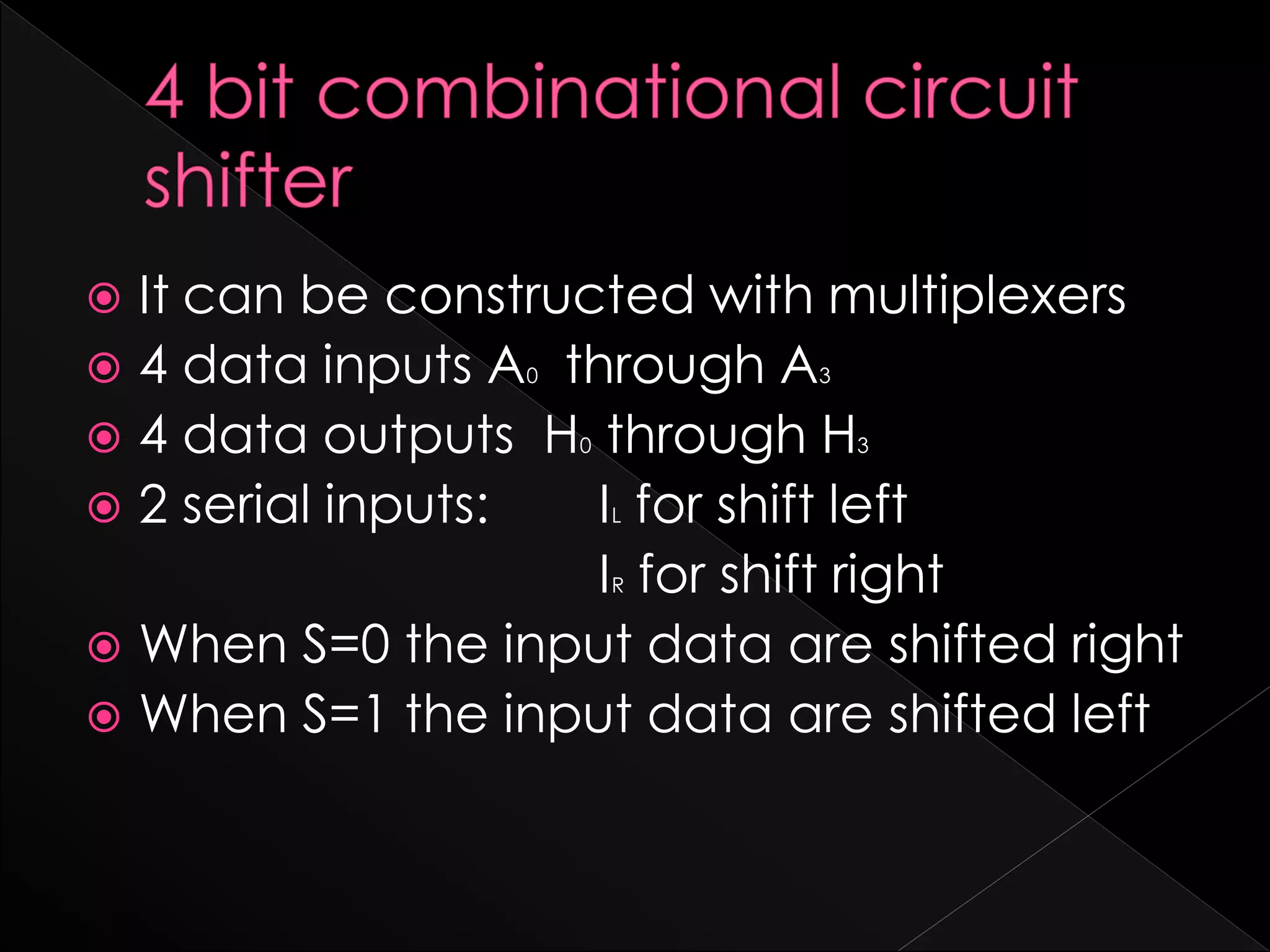 Shift micro operations & 4 bit combinational circuit shifter | PDF