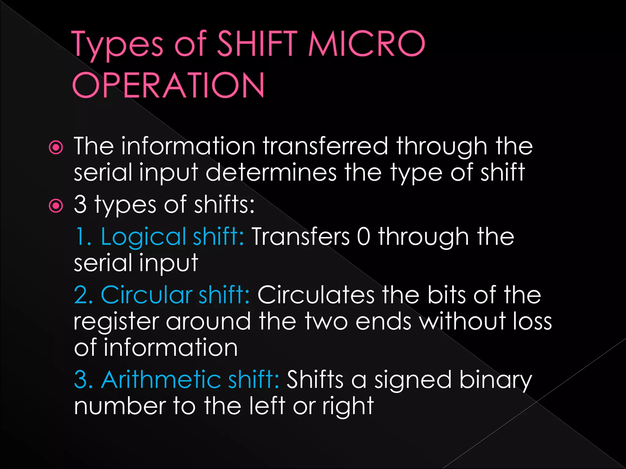 Shift micro operations & 4 bit combinational circuit shifter | PPT